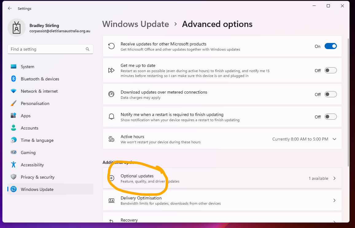 Windows Updates for Windows 10 and 11 – Dietitians Australia
