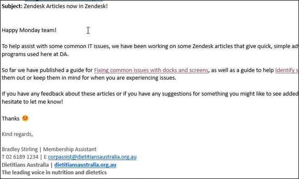 Identifying Spam and Malicious Email – Dietitians Australia