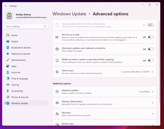 Checking for and installing Office 365 Updates – Dietitians Australia