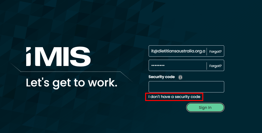 iMIS Two-Factor Authentication (2FA) Setup and Troubleshooting – Dietitians Australia