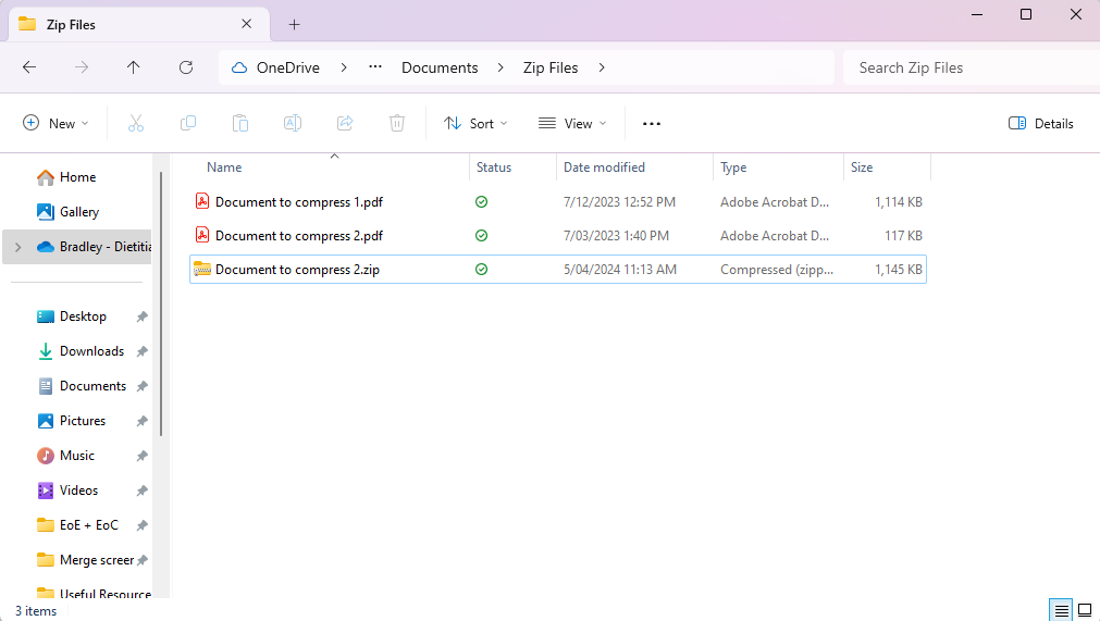 Compressing Files/Folders to Zip files – Dietitians Australia