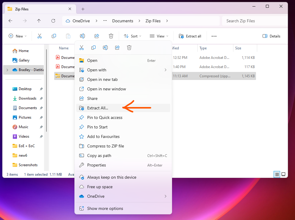 Compressing Files/Folders to Zip files – Dietitians Australia